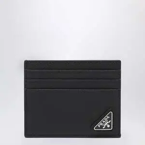 Prada Saffiano Leather Credit Card Holder - Black