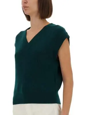 Guest In Residence Cashmere Ribbed Knit Vest
