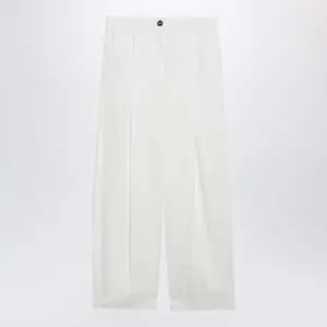 TOTEME Single-pleat Organic Cotton Trousers - White