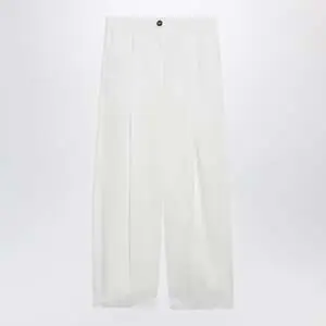 TOTEME Single-pleat Organic Cotton Trousers - White