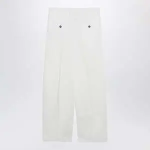 TOTEME Single-pleat Organic Cotton Trousers - White