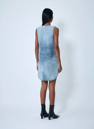 DIESEL® Denim V-neck Sleeveless Dress - Blue