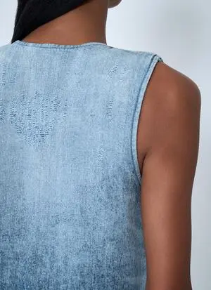 DIESEL® Denim V-neck Sleeveless Dress - Blue