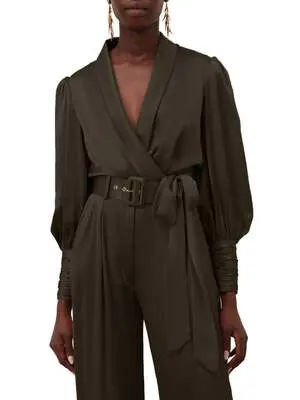 Zimmermann Silk Wrap Top