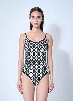 Moncler Printed Swimsuit - Black