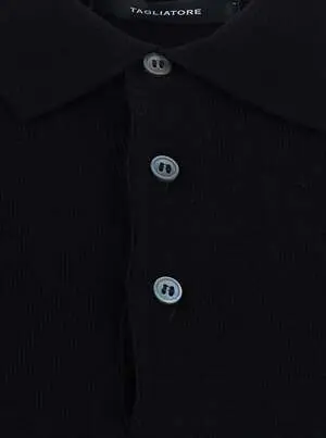 Tagliatore Sweater With Polo Style Collar In Wool Blend For