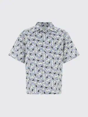 Prada Printed Cotton Poplin Shirt - Cream