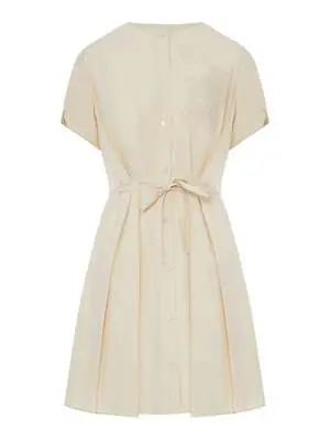 Loewe X Paula`s Ibiza Cotton Poplin Chemisier With Anagram Embroidery - Cream