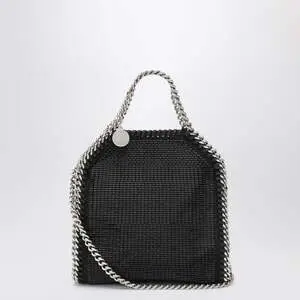 Stella McCartney Falabella Micro Tote Bag In Crystal Mesh - Black