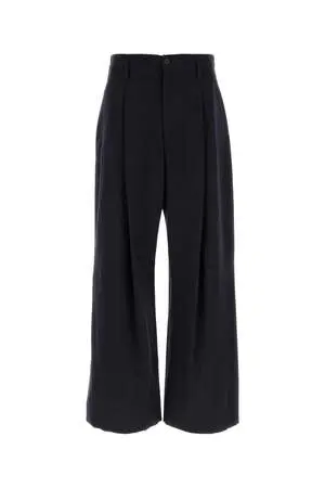Giorgio Armani Virgin Wool Wide-leg Pant - Blue