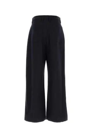 Giorgio Armani Virgin Wool Wide-leg Pant - Blue