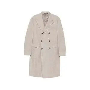 Tagliatore Neutrals Coats Double Breasted Coats - Cream