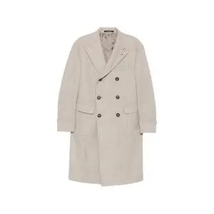 Tagliatore Neutrals Coats Double Breasted Coats - Cream