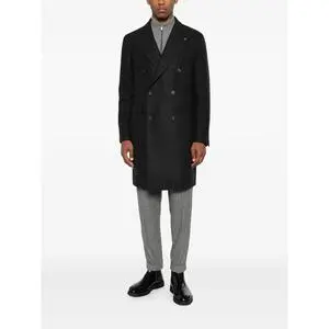 Tagliatore Grey Coats Double Breasted Coats