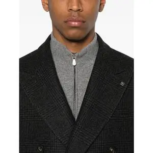 Tagliatore Grey Coats Double Breasted Coats