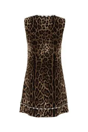 Dolce & Gabbana Leopard Cady Dress - Multicolor
