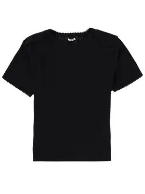 ROTATE BY BIRGER CHRISTENSEN Pointelle T-shirt - Black