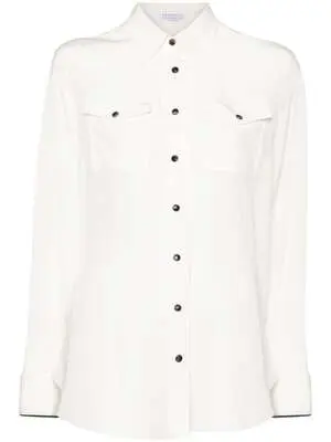 Brunello Cucinelli Silk Long Sleeve Shirt - Multicolor