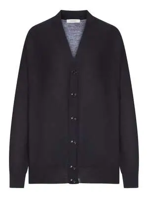 LEMAIRE Relaxed Twisted Merino Blend Cardigan - Black