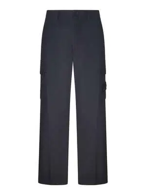 Stone Island Wide Leg Cargo Pants - Black