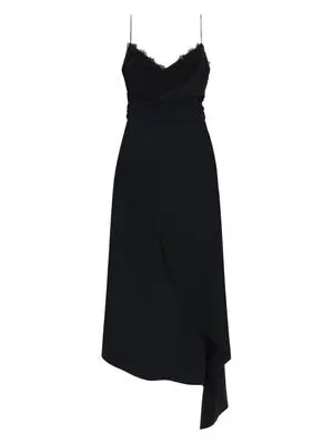 Moschino Midi Dress With Lace - Black