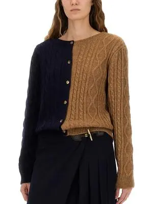 Moschino Two-tone Alpaca Blend Cardigan