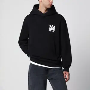 Amiri Logo Cotton Hoodie - Black