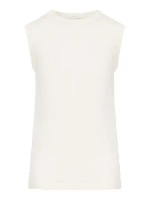 Phoebe Philo Ultra-thin Crew Neck Tank Top - Cream