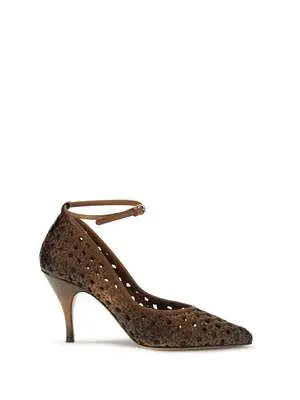 Miu Miu Woven Leather Pumps - Cream
