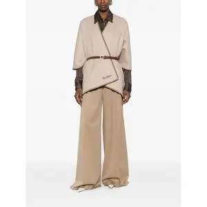 Max Mara Virgin Wool Palazzo Trousers - Brown