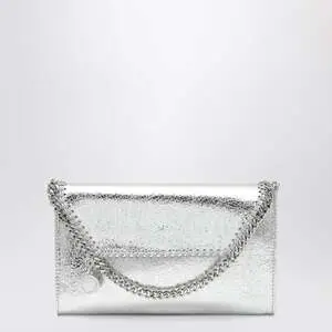 Stella McCartney Stella Mccartney Falabella Metallic Silver Crossbody Wallet Bag Women Silver