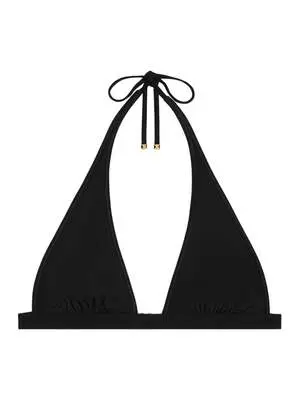 Celine Triomphe Triangle Top In Matte Jersey - Black