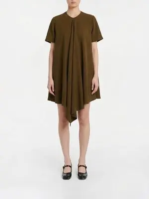 Loewe Asymmetric Viscose Dress - Brown
