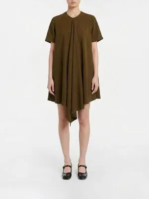 Loewe Asymmetric Viscose Dress - Brown