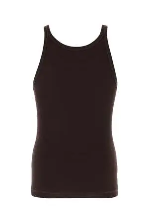 Dolce & Gabbana Chocolate Cotton Tank Top - Brown