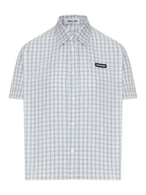 Miu Miu Check Poplin Shirt - Multicolor