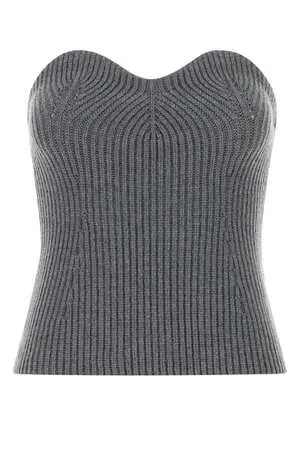 JIL SANDER Wool Blend Bodice - Gray