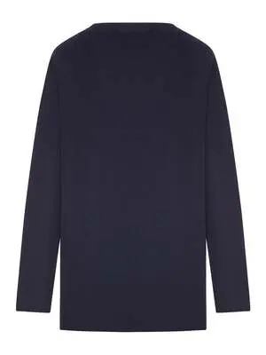 Miu Miu Oversized Ribbed Knit Sweater With Logo