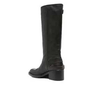 Chloé Calfskin Buckle Block Heel Boots