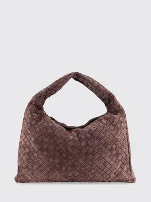 Bottega Veneta Hop Bag In Intrecciato Suede - Brown