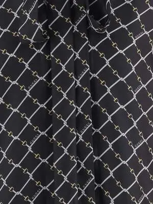 Gucci Horsebit Print Silk Chemisier Dress
