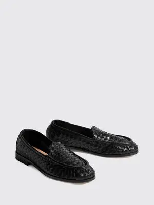 Bottega Veneta Woven Leather Loafer - Black