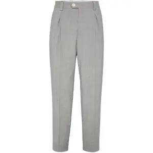 Brunello Cucinelli Grey Trousers Tapered Trousers - Gray