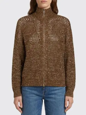 Max Mara Cotton Blend Zip Cardigan - Brown