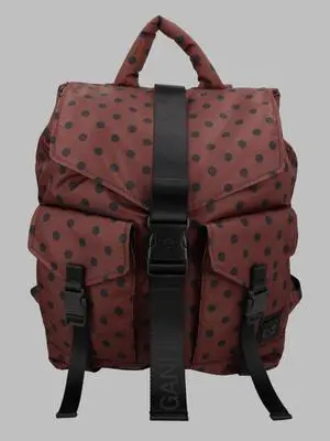GANNI Polka Dot Backpack - Brown