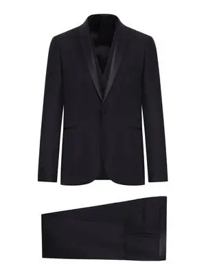 Tagliatore Tailored Wool Tuxedo - Black