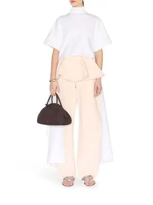 Alaïa Asymmetric Cotton Jersey T-shirt - White