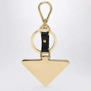 Prada Saffiano Leather And Metal Keychain