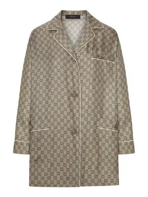 Gucci Printed Silk Twill Shirt - Brown