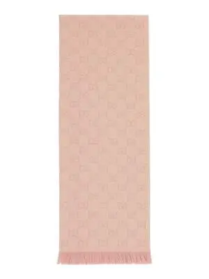 Gucci Gg Wool Scarf - Pink